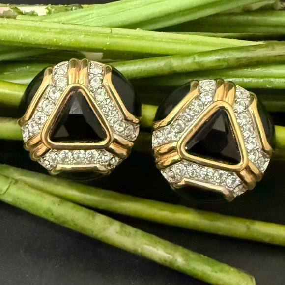 Swarovski | Jewelry | Vintage Signed Sal Swarovski Crystal Black Gold ...